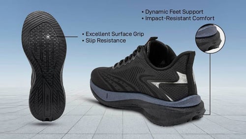 It has a premium-quality comfy mesh upper which is easily washable. The ...